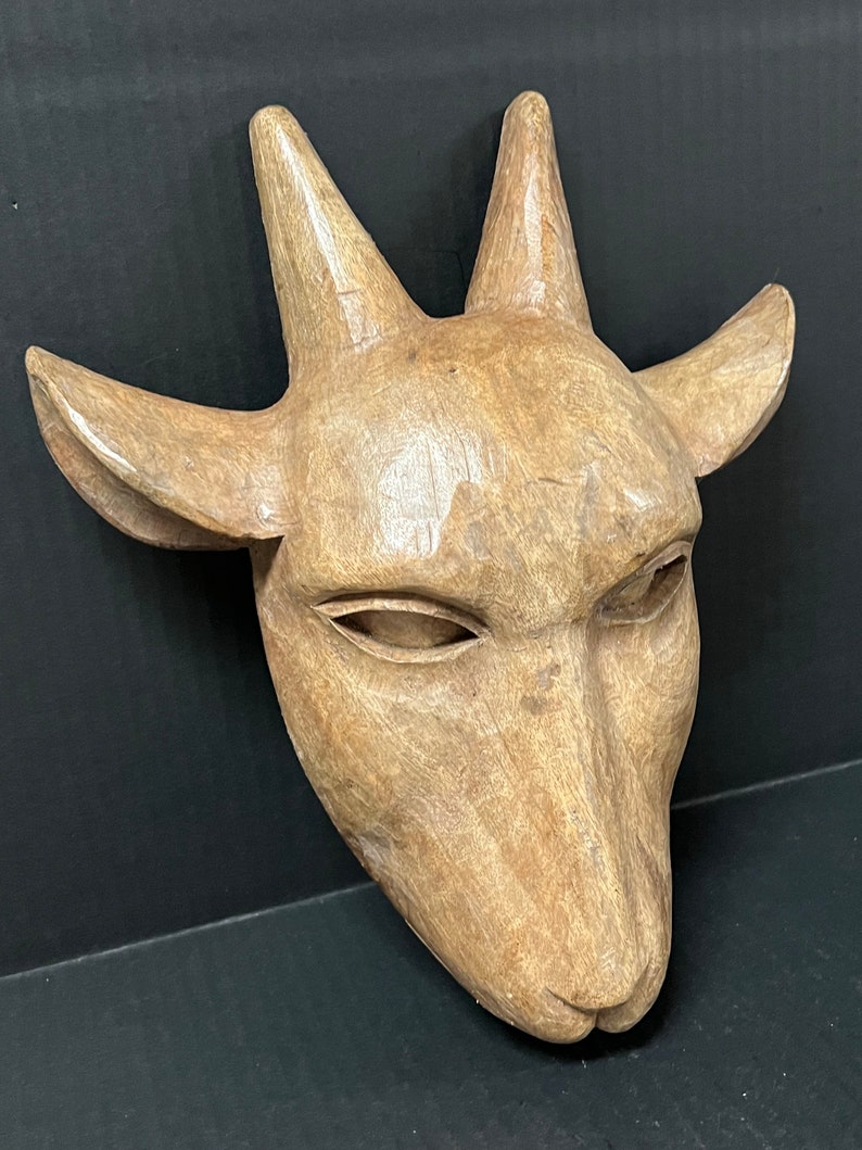 Carved Solid Wood Paper Mache Mold of Goat Head Sculpture #124 - Etsy