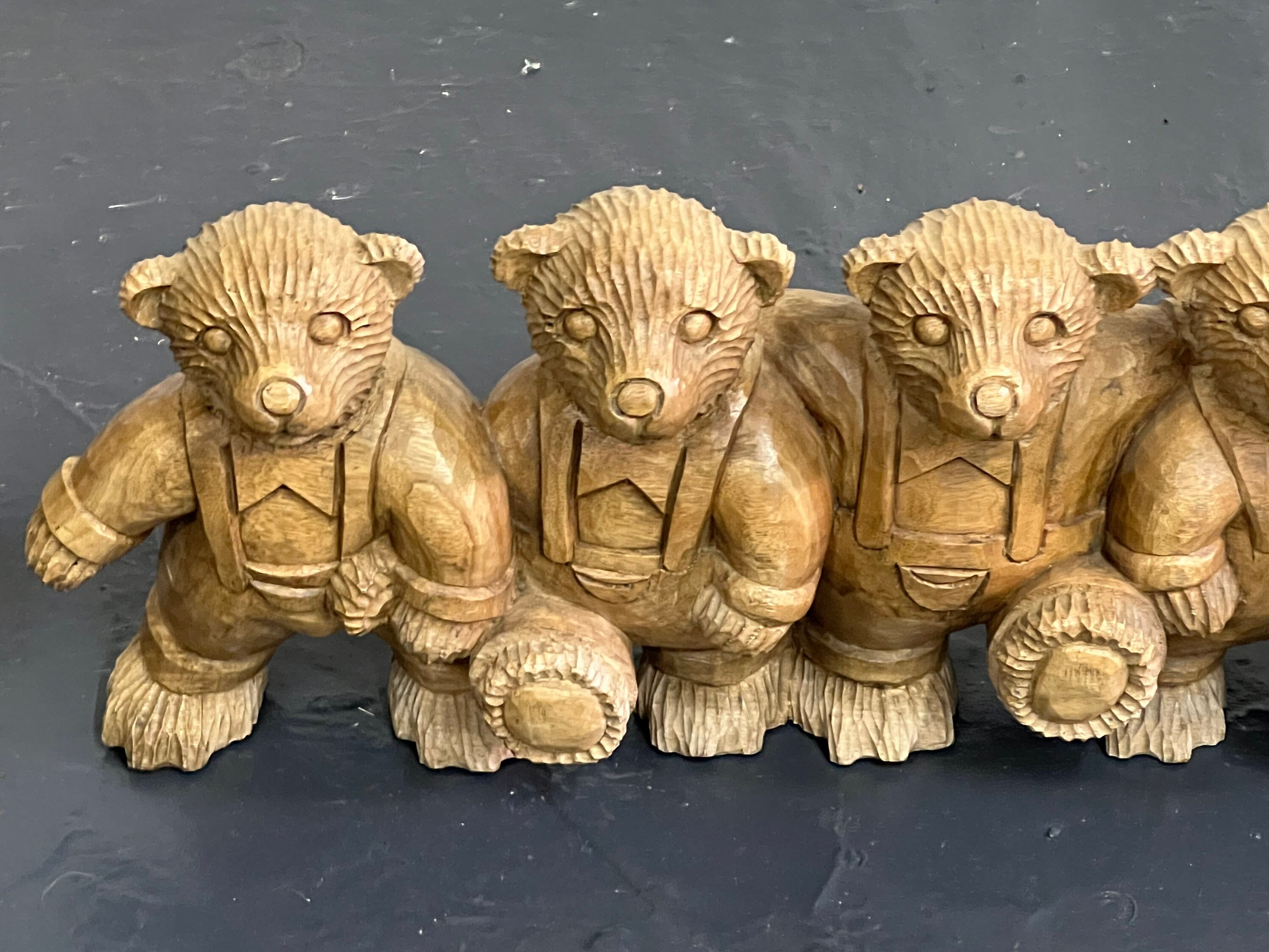 Large Carved Solid Wood Paper Mache Mold the Dancing Teddy Bears ...