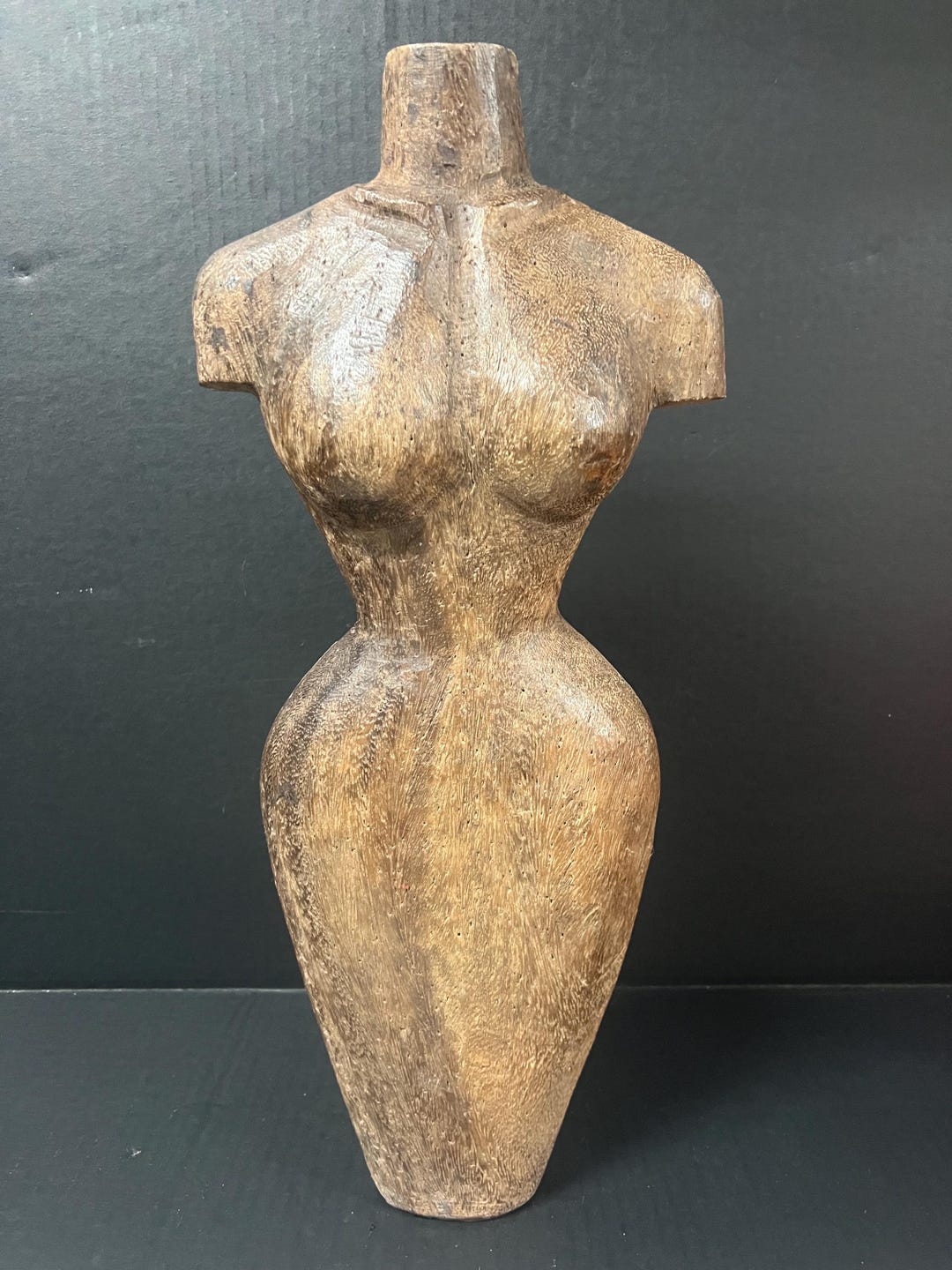 Carved Solid Wood Paper Mache Mold of Female Mannequin Plaque - Large ...