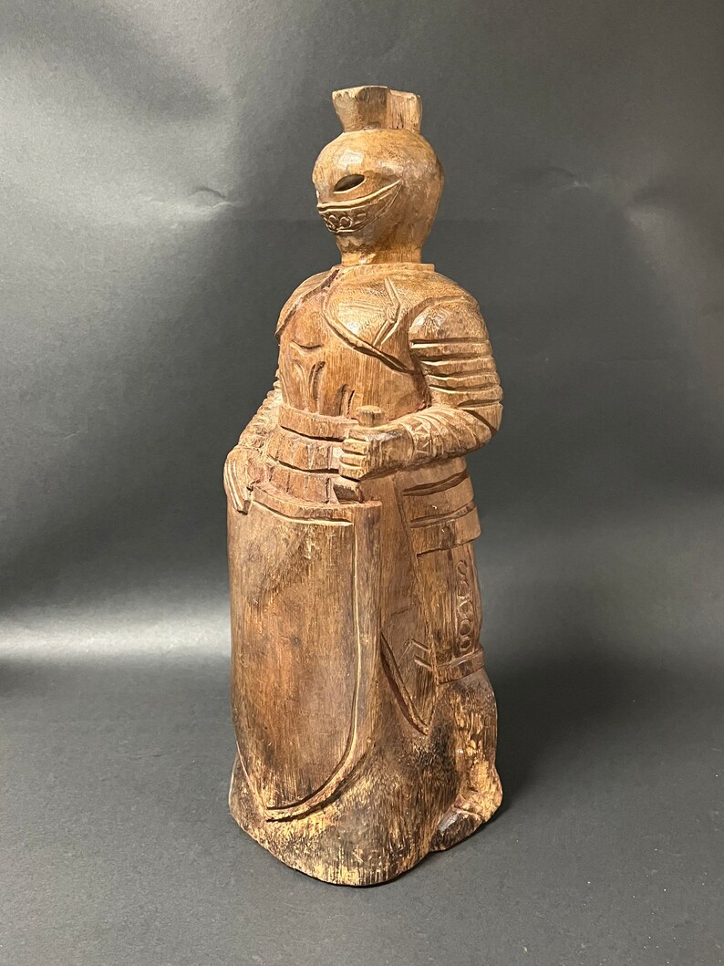 Carved Solid Wood Paper Mache Mold of Warrior or Soldier - Etsy