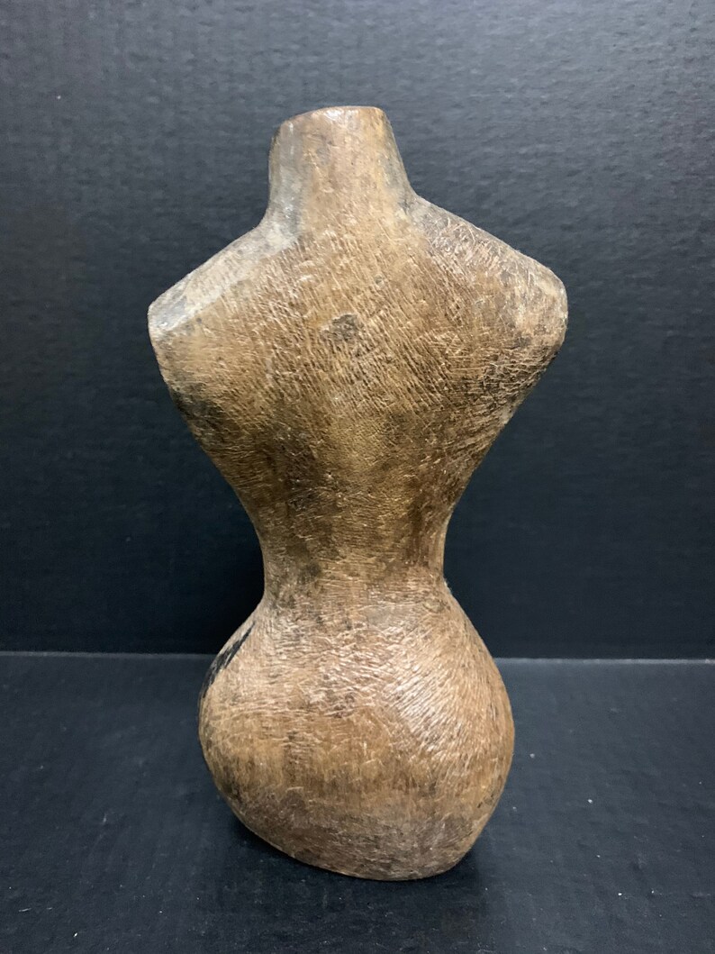 Torso Carved Solid Wood Paper Mache Mold of Female Mannequin Art ...