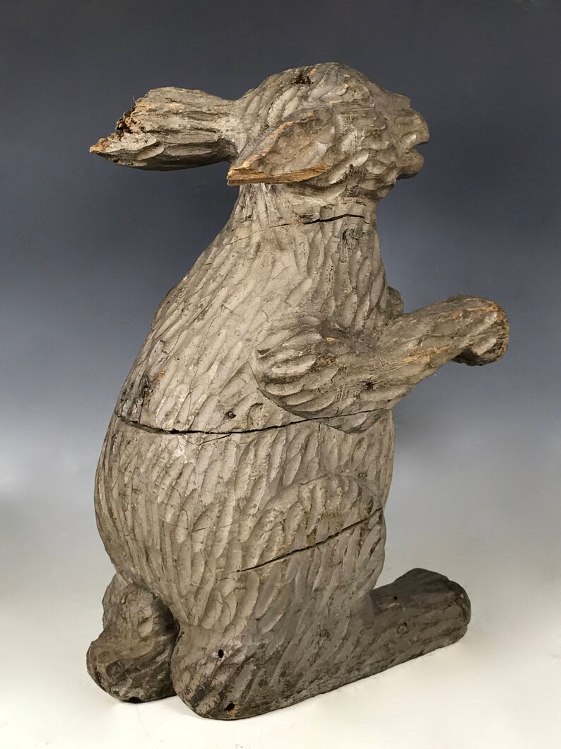 Large Carved Solid Wood Paper Mache Mold of Rabbit - Etsy