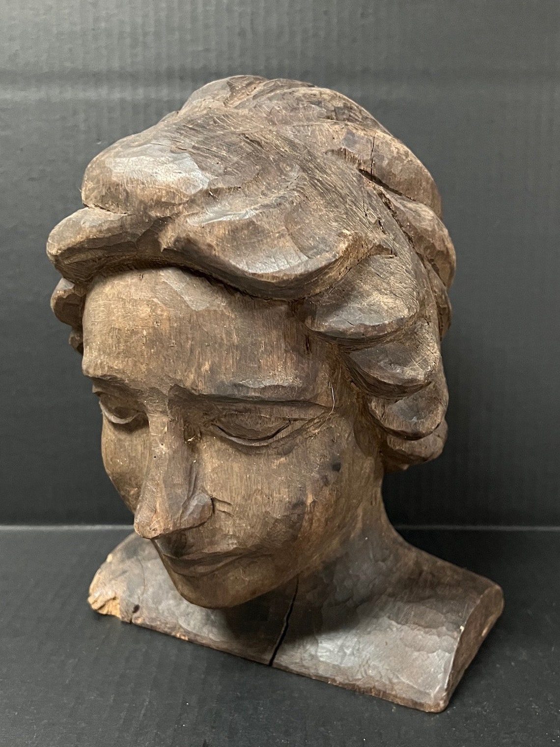 Carved Solid Wood Paper Mache Mold of Female Head - Etsy