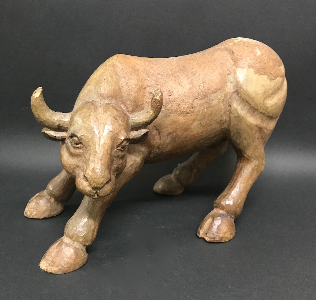 Molde de toro tallado de papel maché de madera maciza Takaan - Etsy España