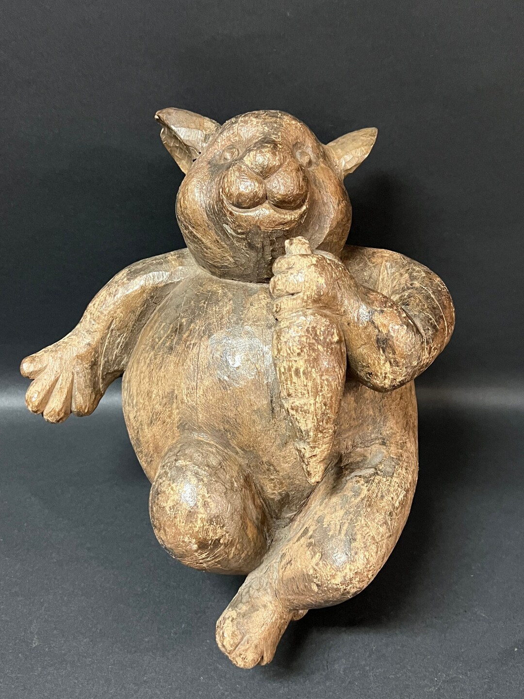 Large Carved Solid Wood Paper Mache Mold of Rabbit - Etsy