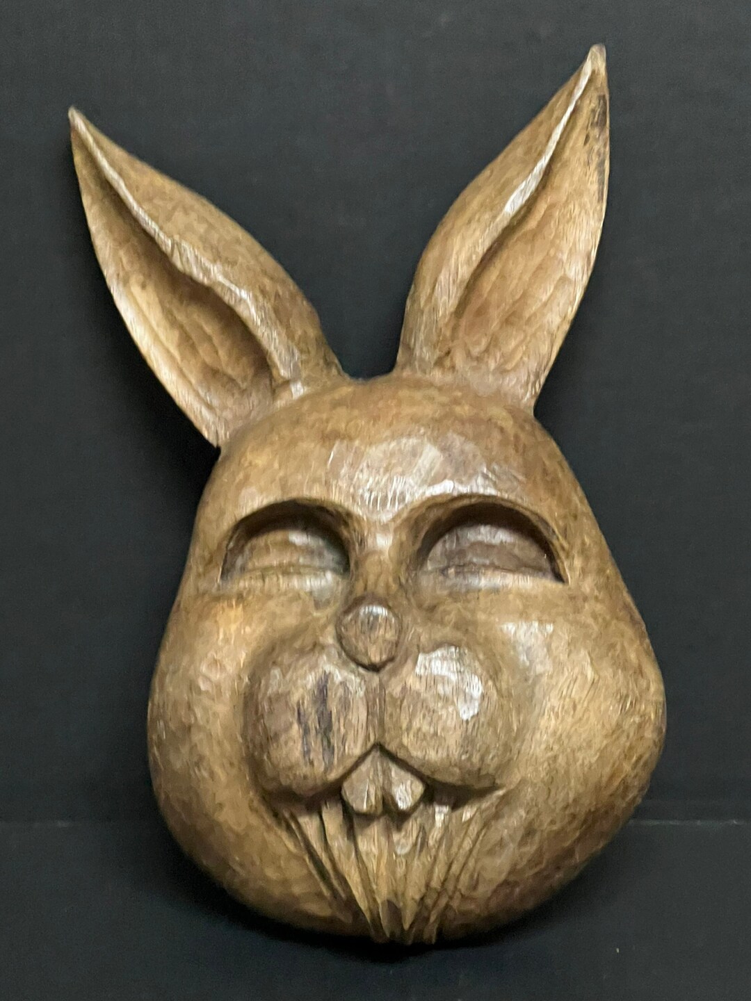 Carved Solid Wood Paper Mache Mold of Rabbit Face #B64 - Etsy