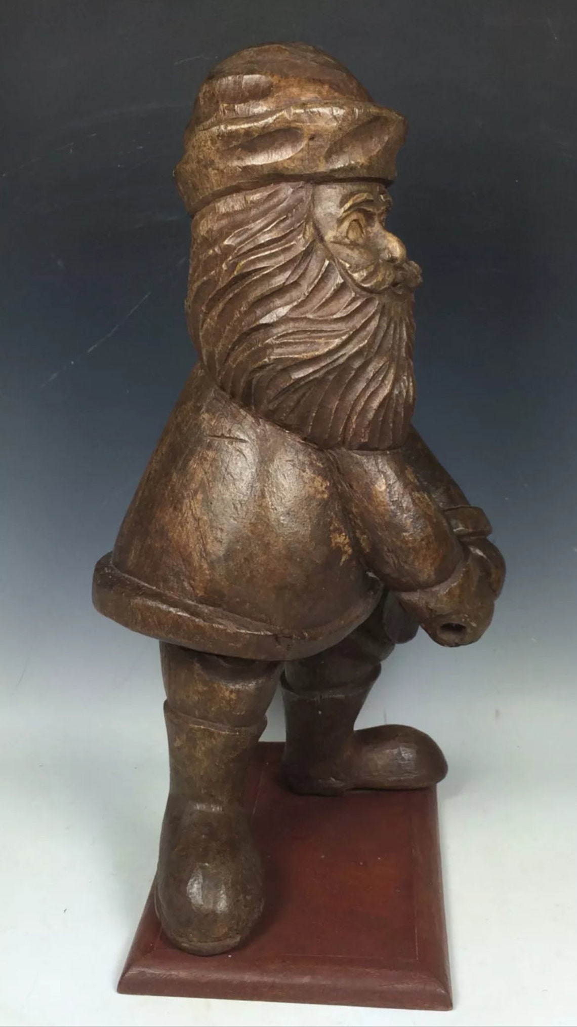 Carved Solid Wood Paper Mache Mold of Santa Claus | Etsy