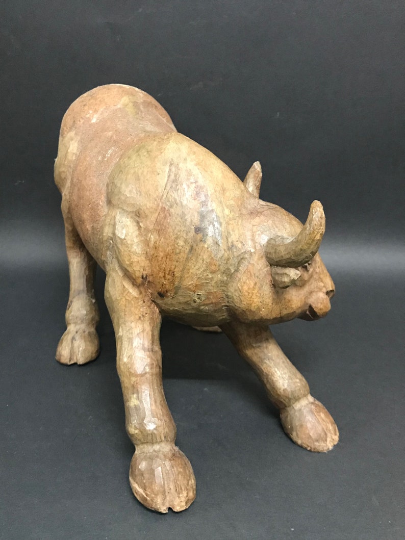 Molde de toro tallado de papel maché de madera maciza Takaan - Etsy España