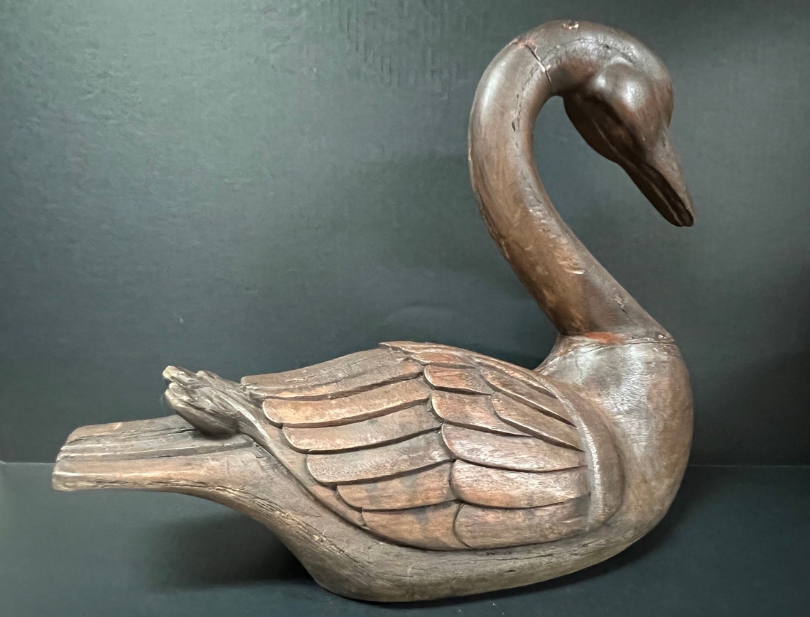 Large Carved Solid Wood Paper Mache Mold of Swan Sculpture #821 - Etsy