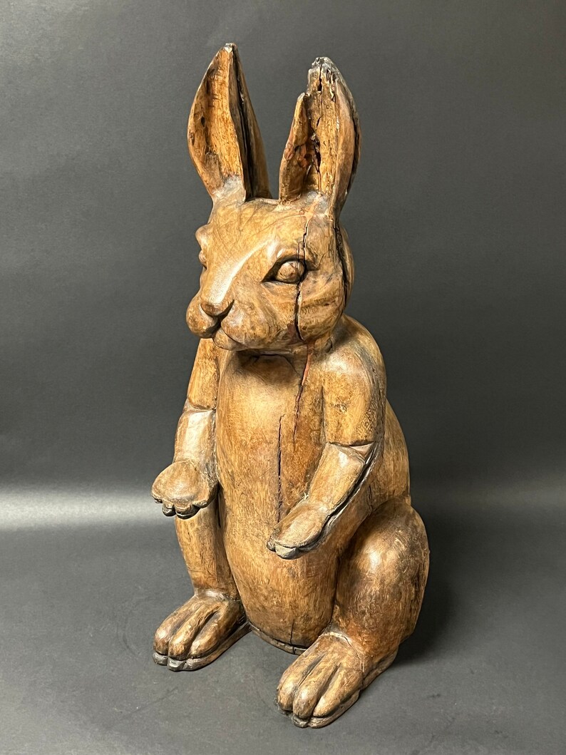 Large Carved Solid Wood Paper Mache Mold of Large Rabbit T138 - Etsy