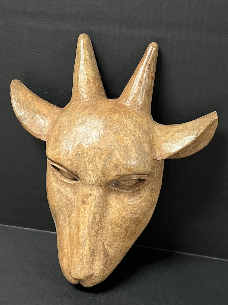 Carved Solid Wood Paper Mache Mold of Goat Head Sculpture #124 - Etsy