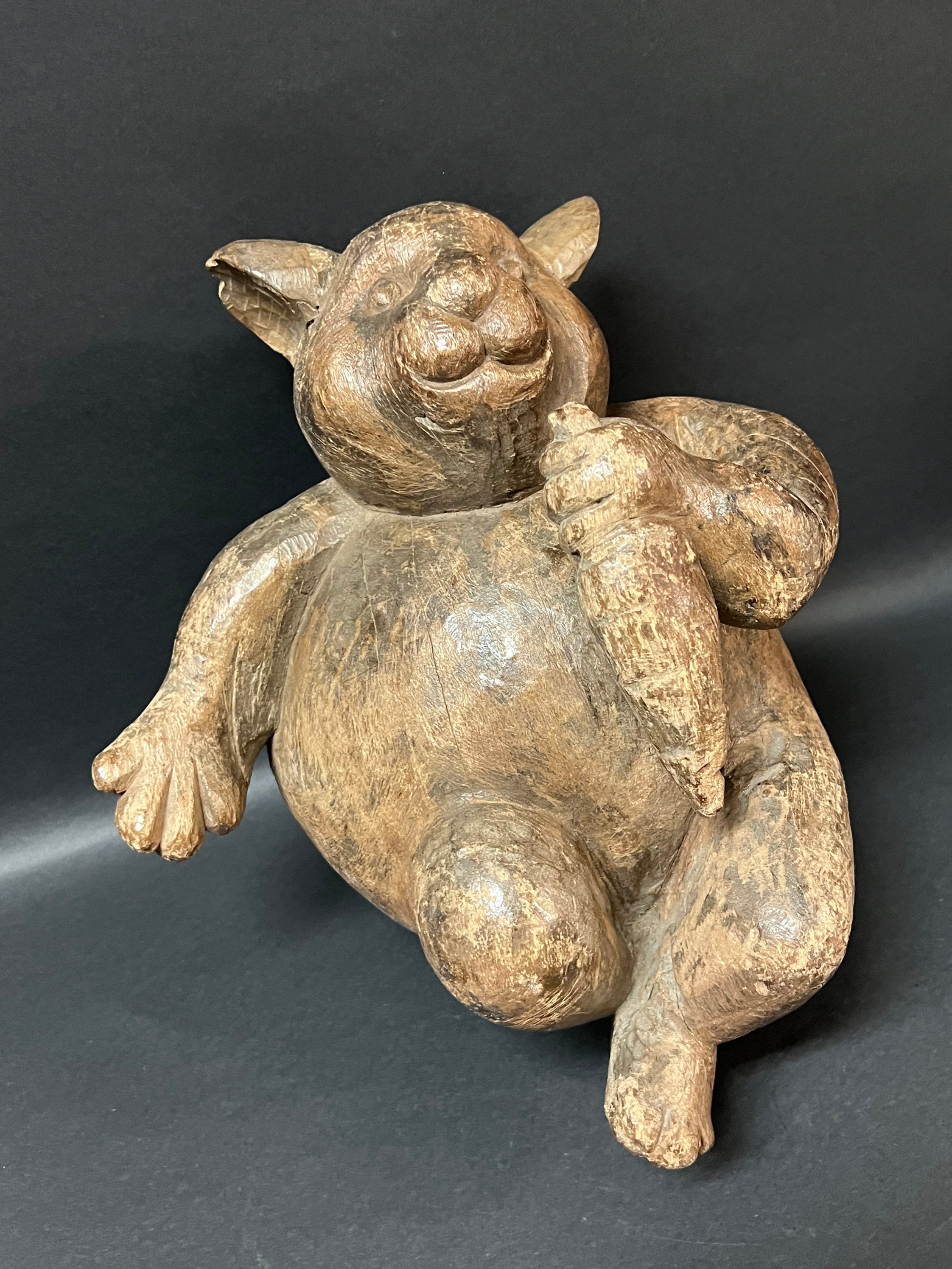 Large Carved Solid Wood Paper Mache Mold of Rabbit - Etsy