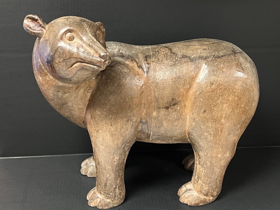 Large Carved Solid Wood Paper Mache Mold of Polar Bear - Etsy