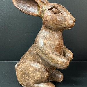 Carved Solid Wood Paper Mache Mold of Rabbit Sculpture #R112 - Etsy