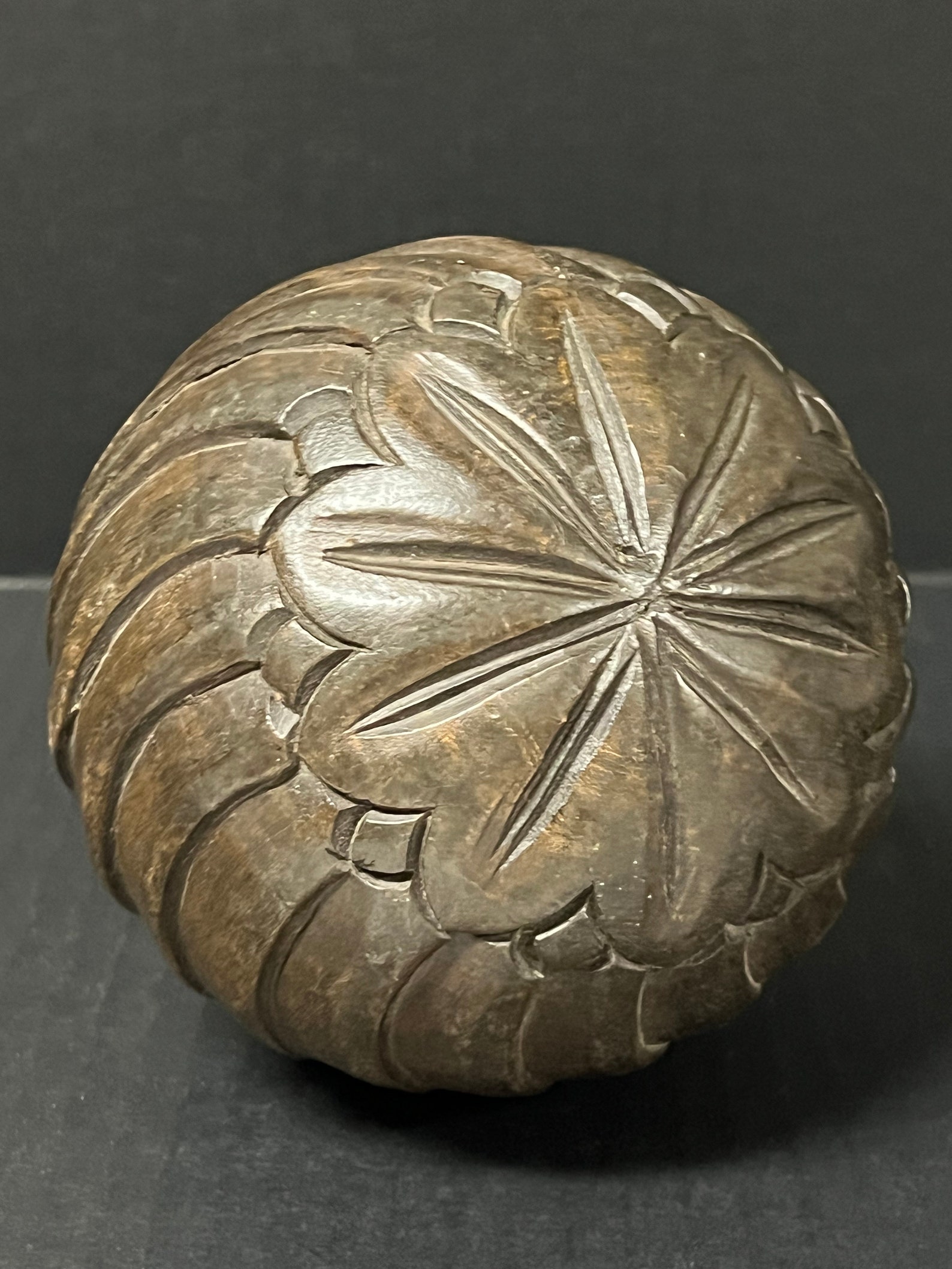 Carved Solid Wood Paper Mache Mold Round Ball #B03 - Etsy