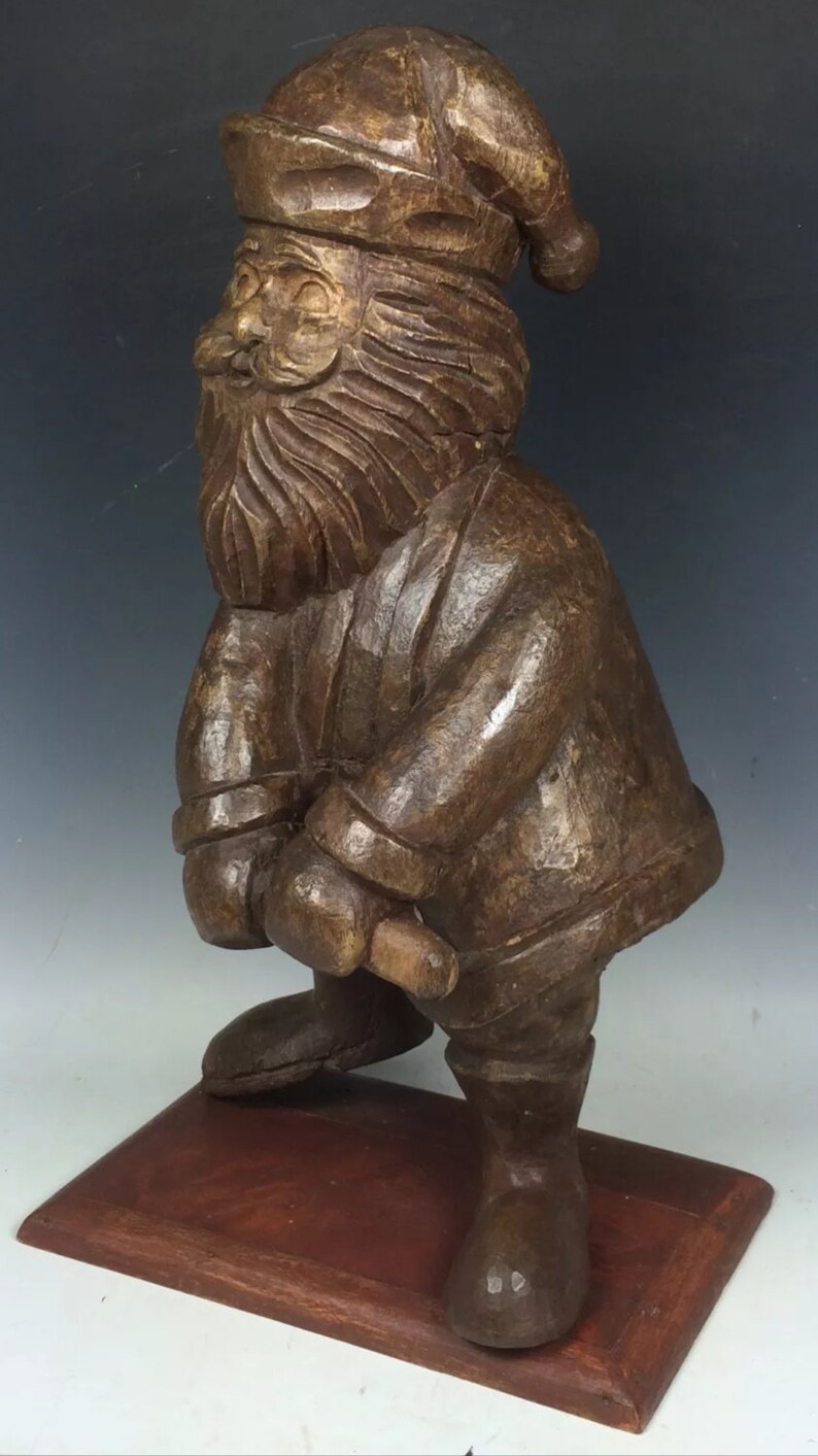 Carved Solid Wood Paper Mache Mold of Santa Claus | Etsy