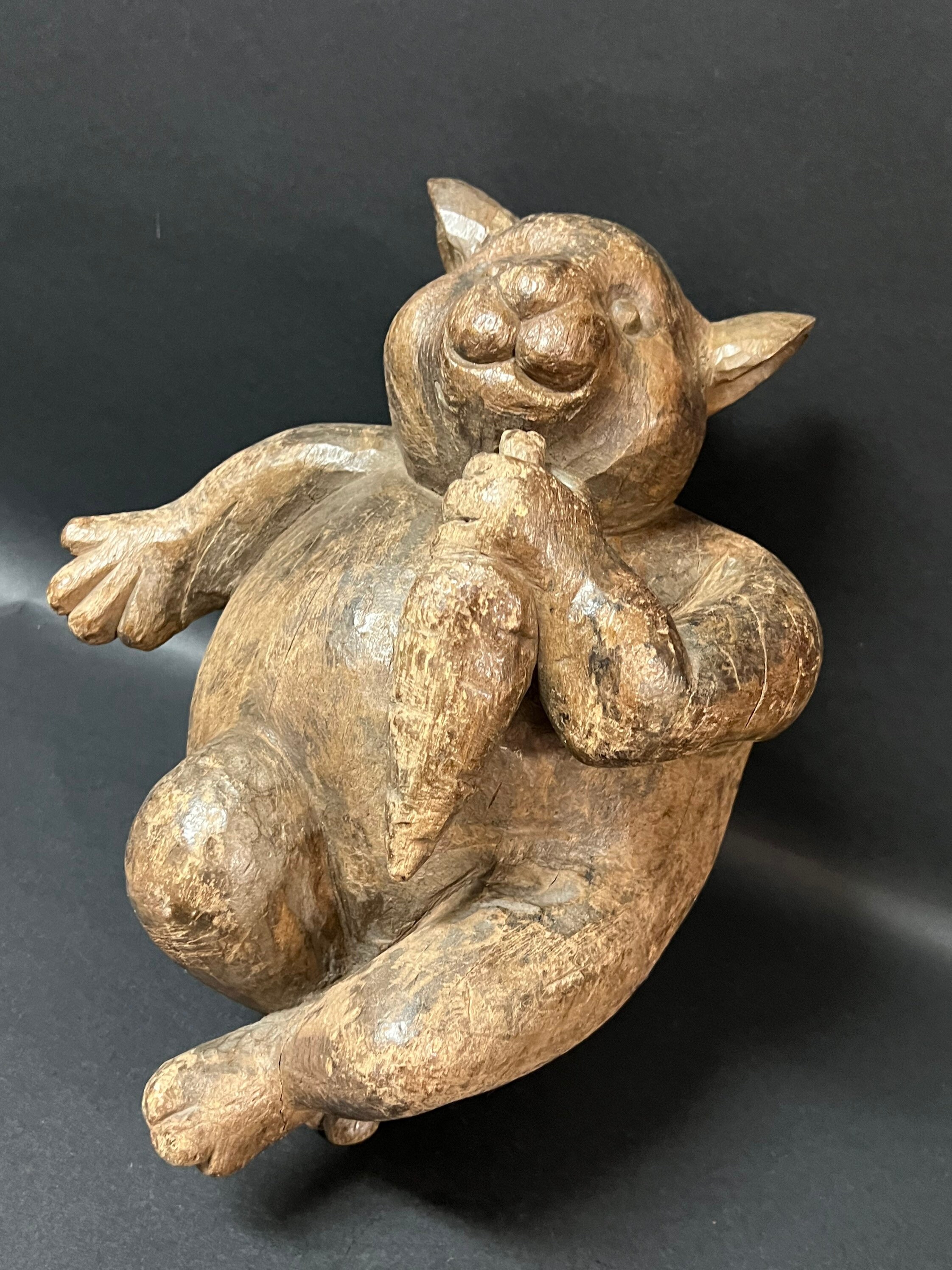 Large Carved Solid Wood Paper Mache Mold of Rabbit - Etsy