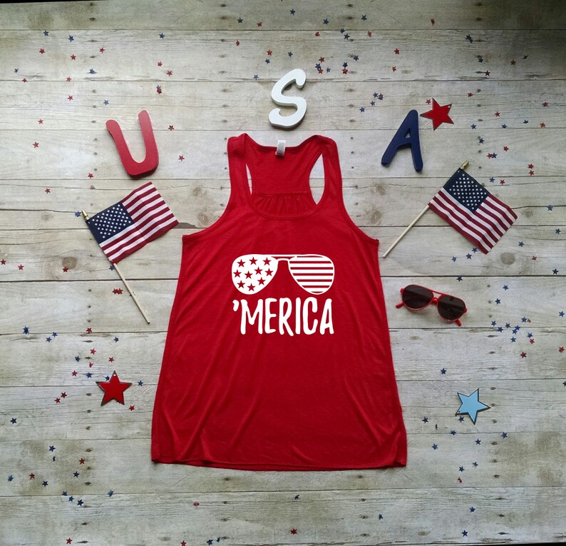 Merica Tank Top Cute 4th of July Tank - Etsy