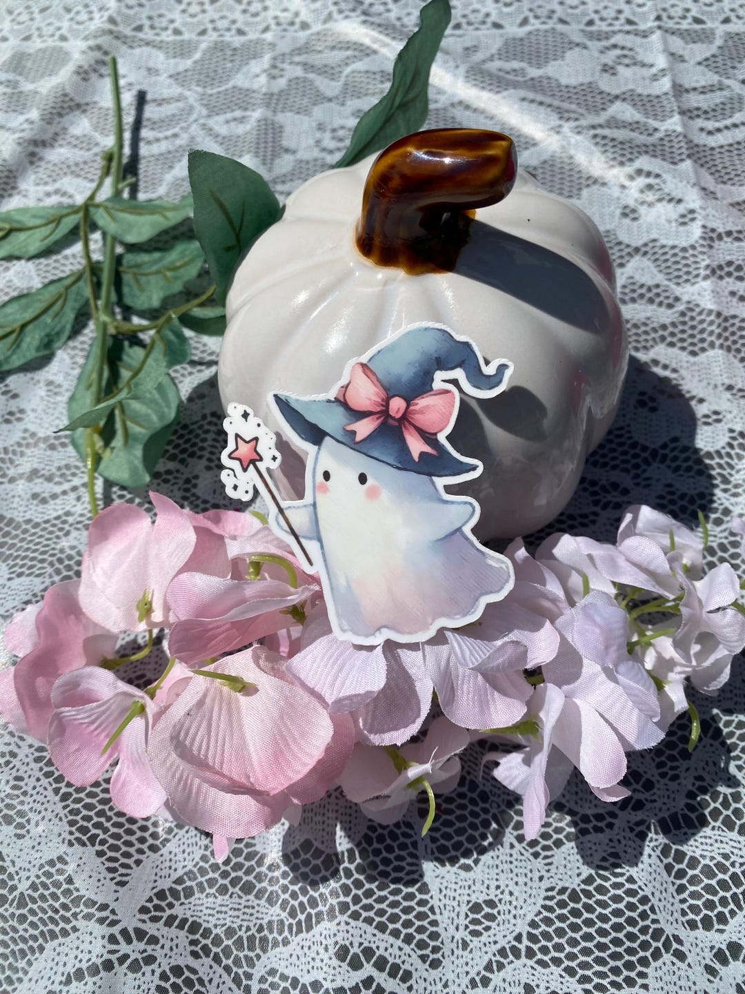 Watercolor Ghost Casting Spell Sticker - Etsy