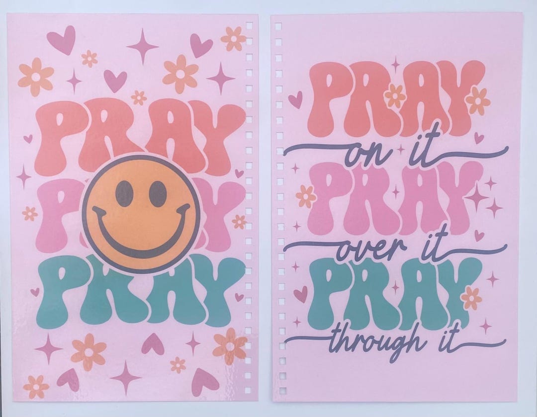 Spiral Softcover Notebook- Pray on It, Over It, Through It- Note Taking ...