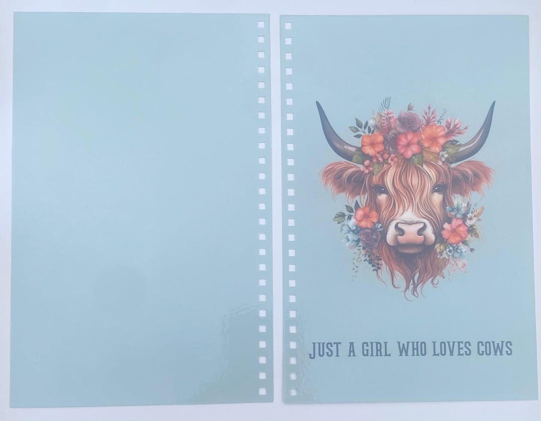 Spiral Softcover Notebook- Highland Cow- Just a Girl Who Loves Cows ...