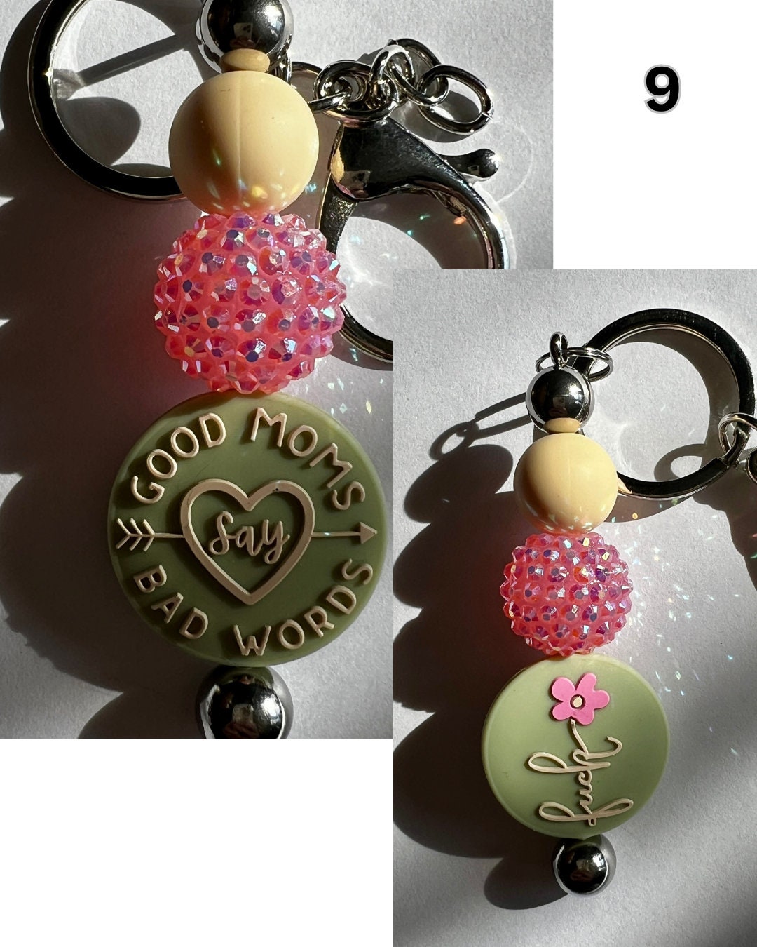 Silver Custom Beaded Keychains - Etsy