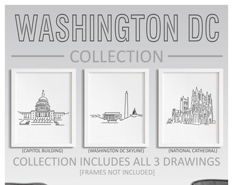 Washington Dc Line Drawing - Etsy