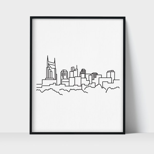 Nashville Skyline Wall Art - Etsy