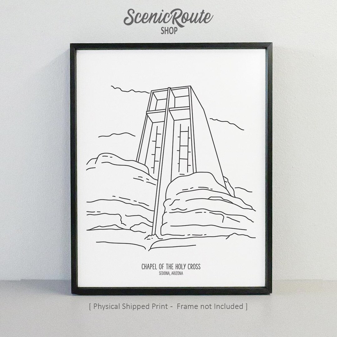 Chapel of the Holy Cross Sedona Drawing Art Print (unframed), Travel ...