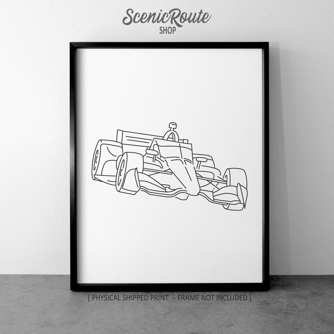 Indycar Line Art Print: Minimalist Racing Car Illustration - Etsy