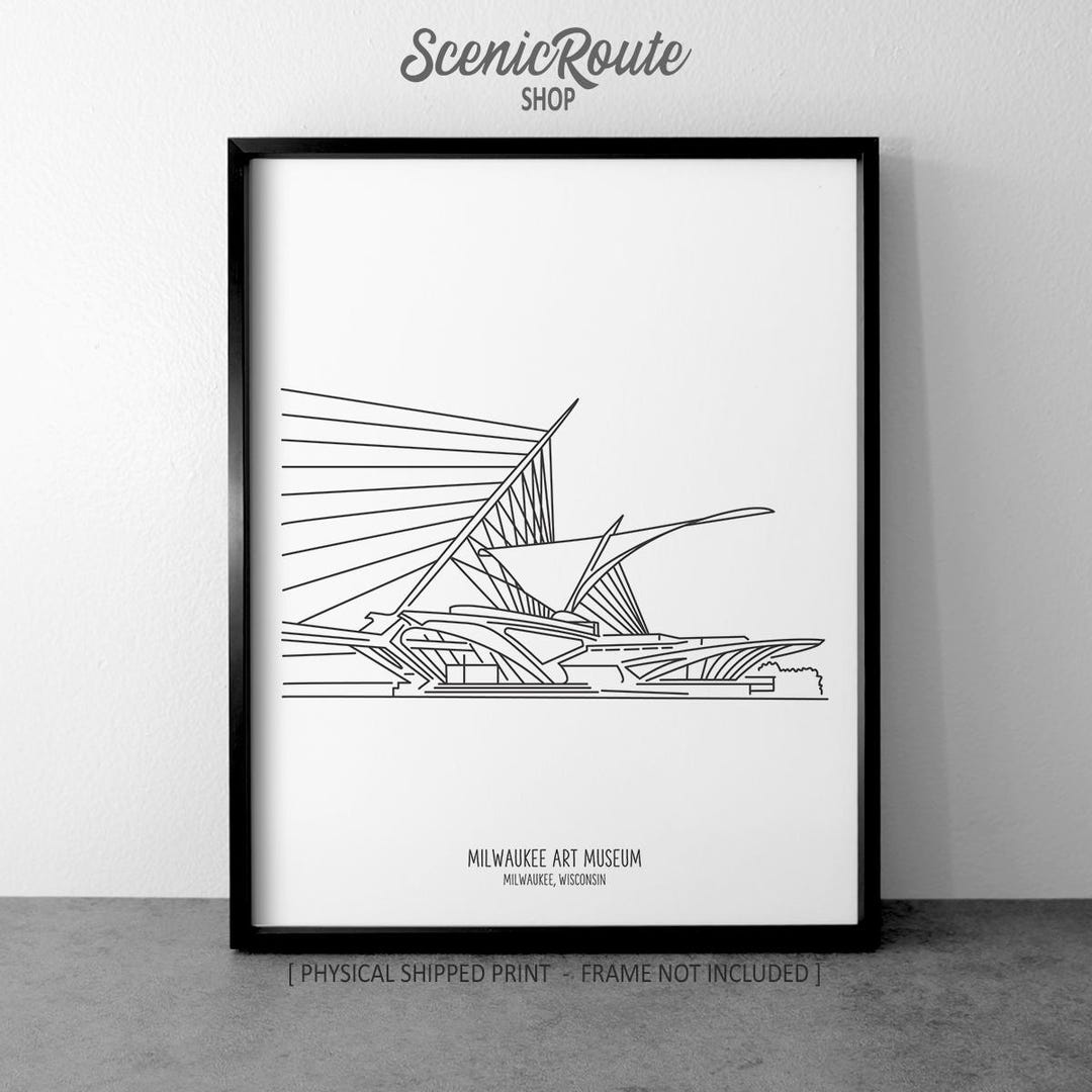Milwaukee Art Museum Drawing Artwork Print: Minnesota Minimalist Line ...