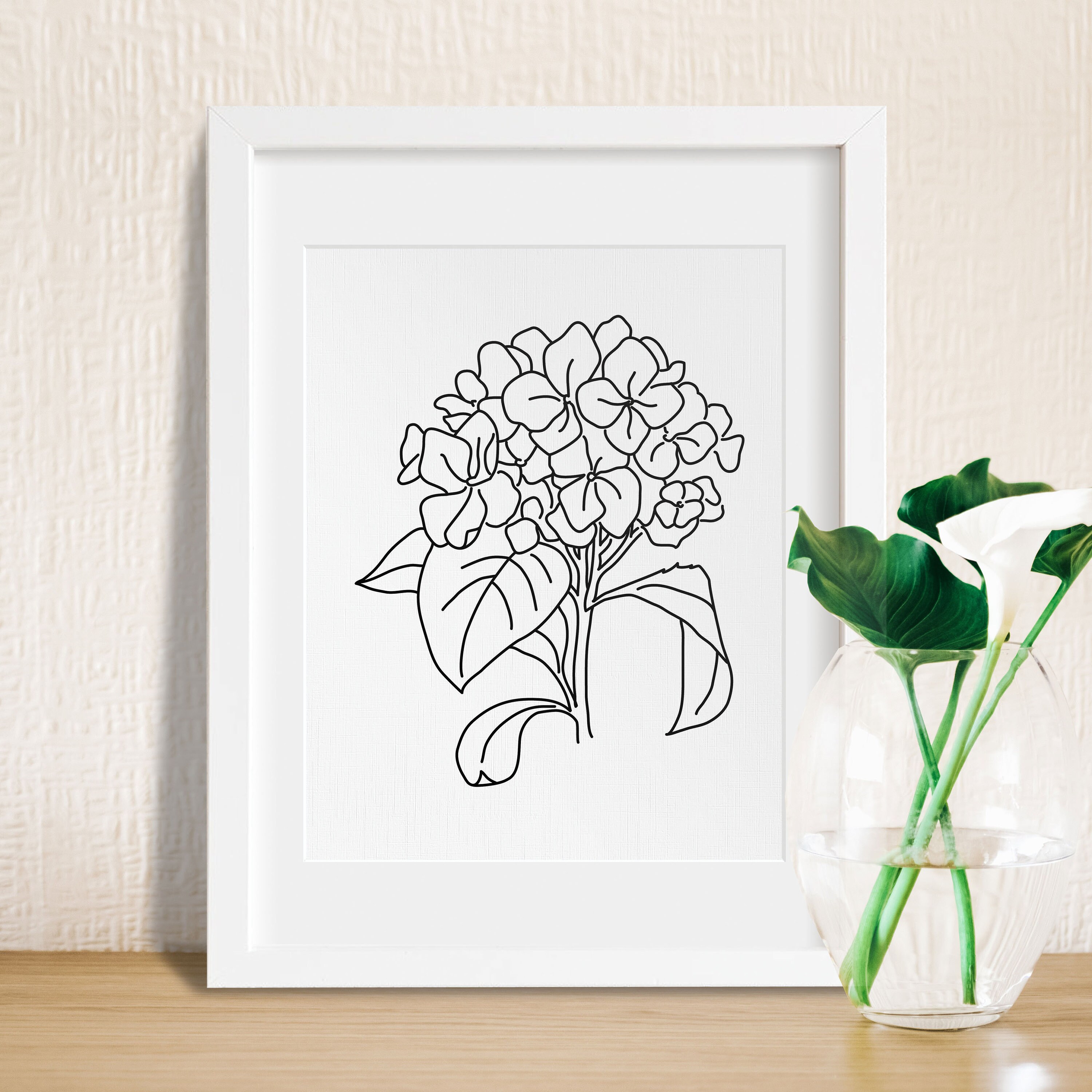Simple Hydrangea Drawing