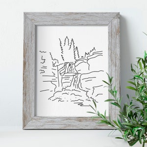 Hot Springs National Park Line Art Drawing Unframed Print - Etsy