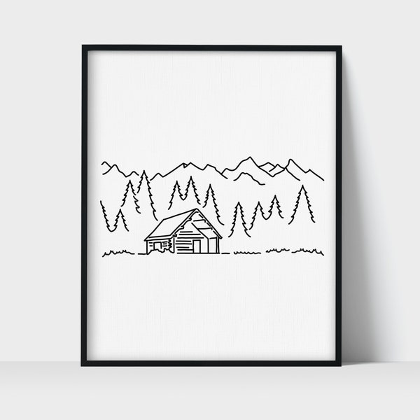 Log Cabin Art - Etsy