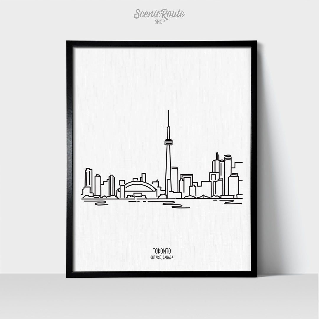 Toronto Canada Skyline Line Art Print Unframed Physical Print Black ...