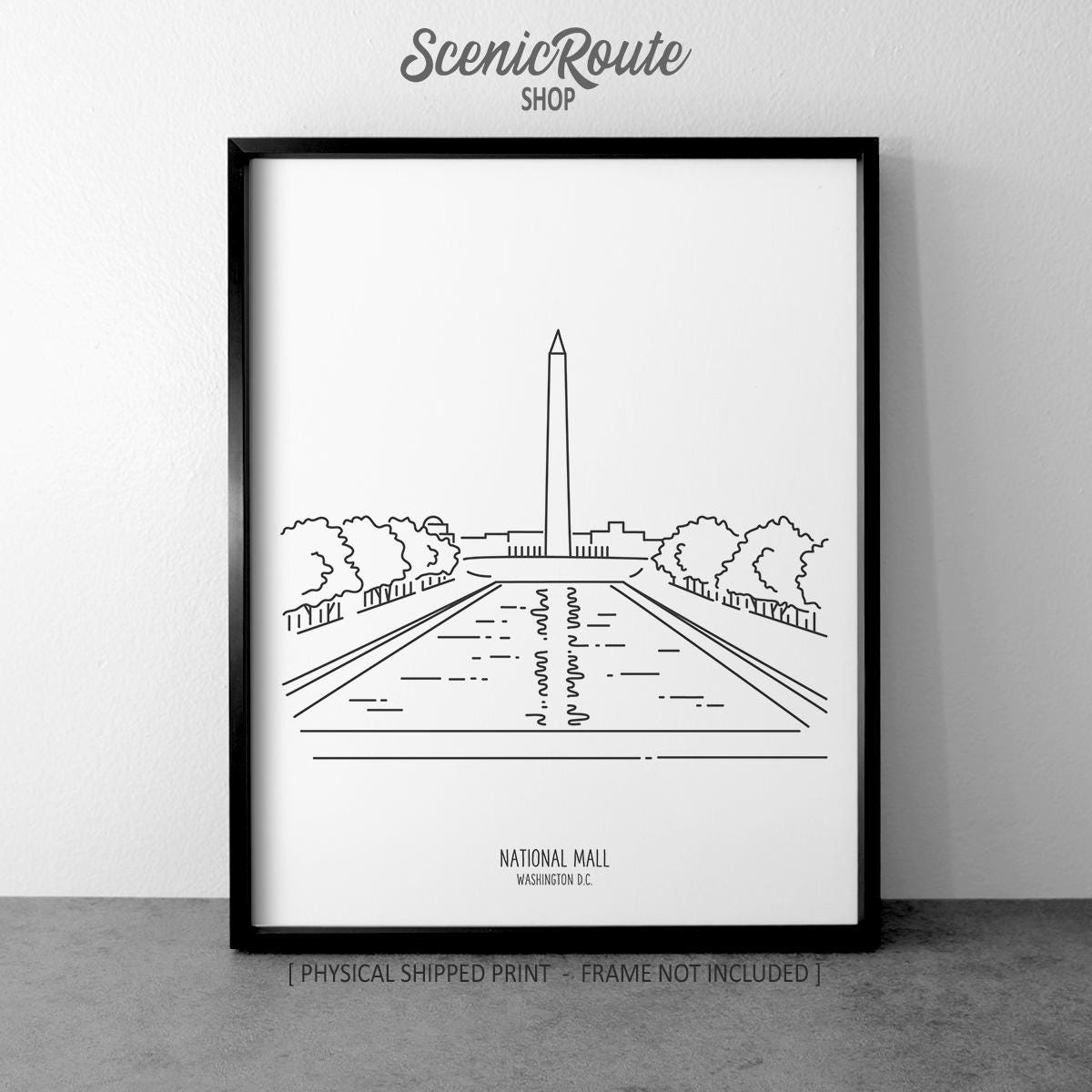 Washington DC National Mall Drawing Art Print: Minimalist Line Art ...