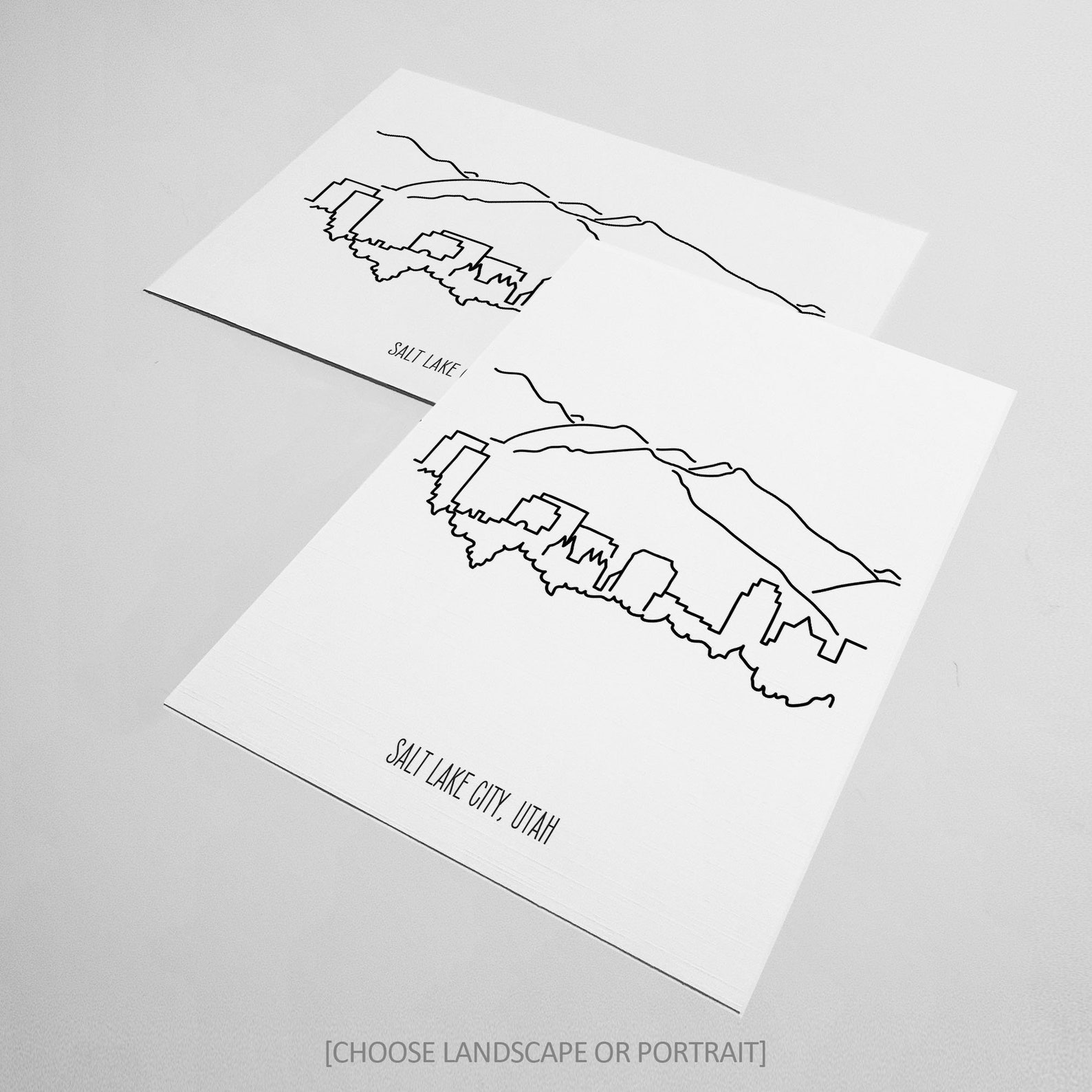 Salt Lake City Utah Skyline Line Art Drawing Unframed Print - Etsy