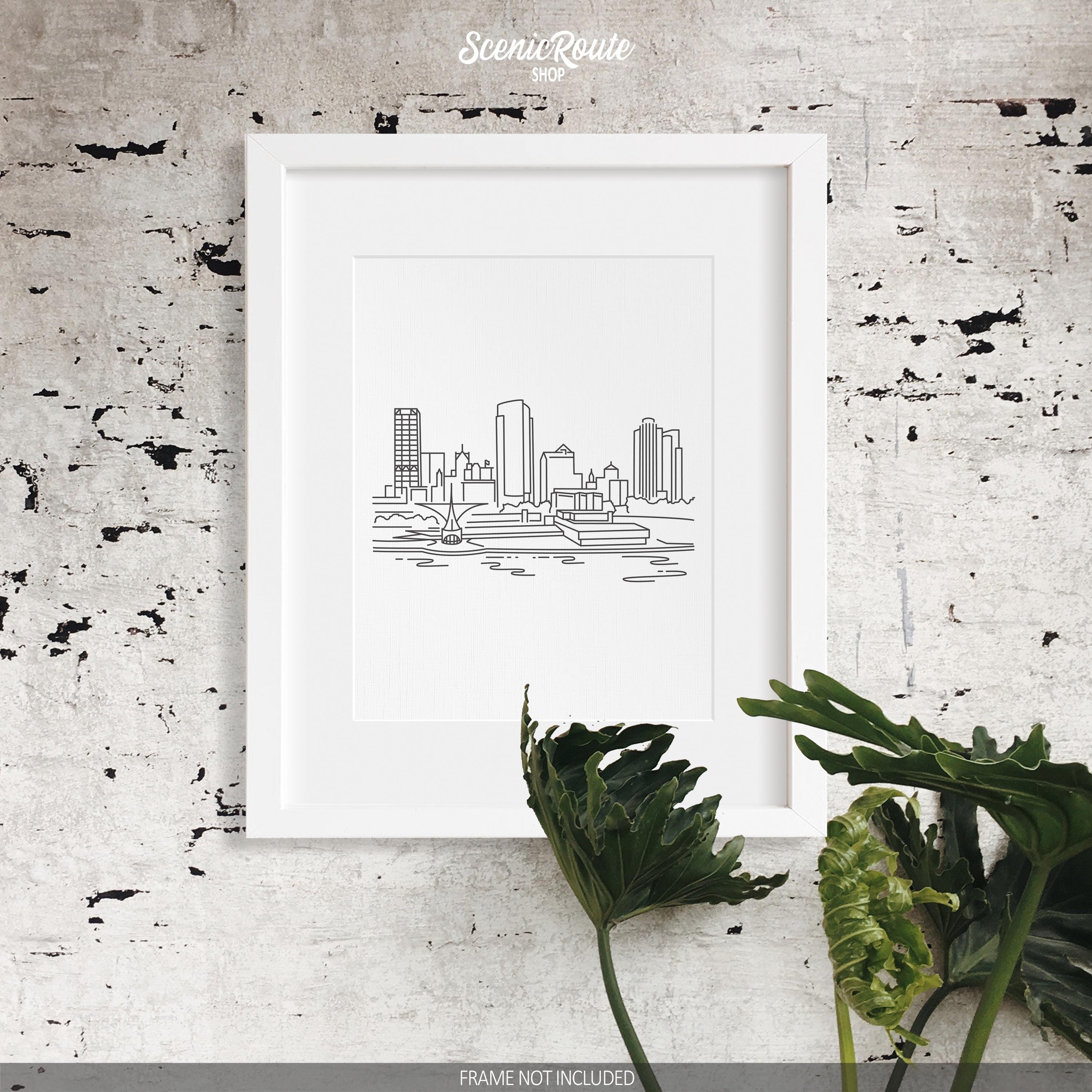 Milwaukee Skyline Drawing Art Print: Wisconsin Minimalist Line Art ...