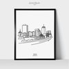 Tucson Arizona Skyline Line Art Print - Unframed Physical Print | Black ...