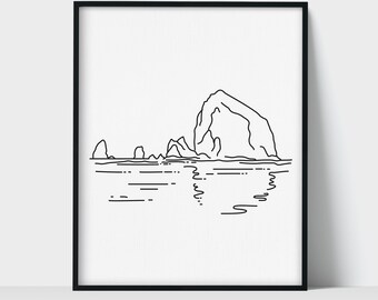Haystack Rock Art - Etsy