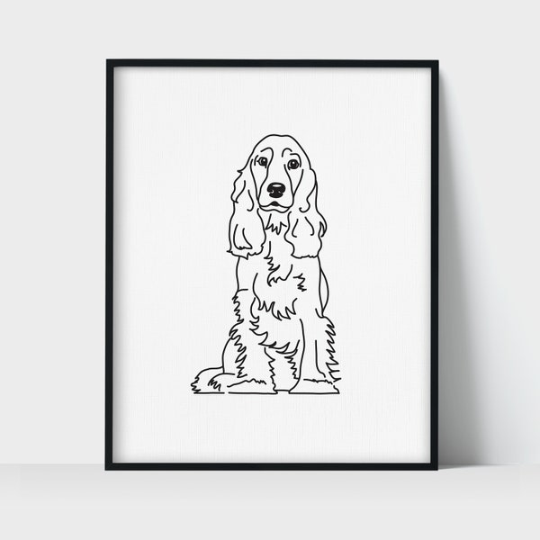Spaniel Drawing - Etsy