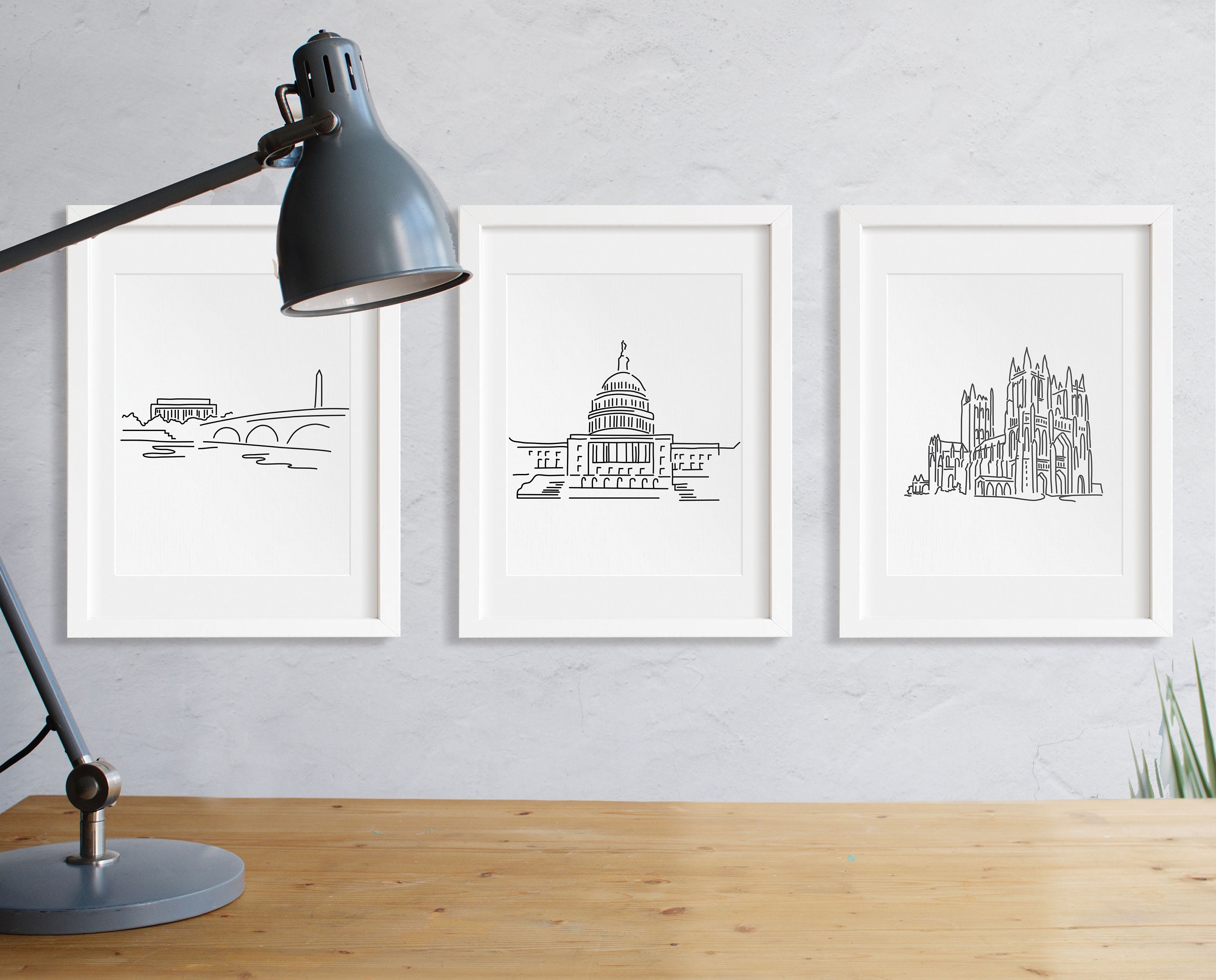 Washington DC Capitol Building Line Art Minimalist Wall Art | Etsy