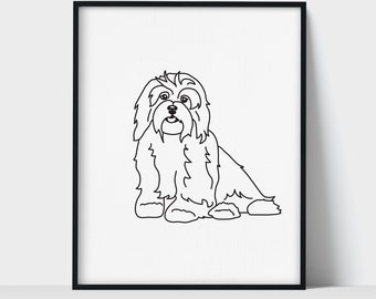 Havanese Dog Drawing - Etsy
