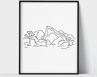 Joshua Tree Line Art - Etsy