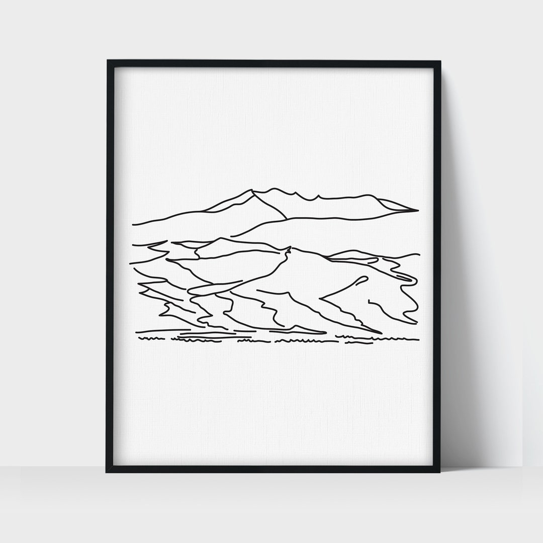Great Sand Dunes National Park Line Art Drawing Unframed - Etsy