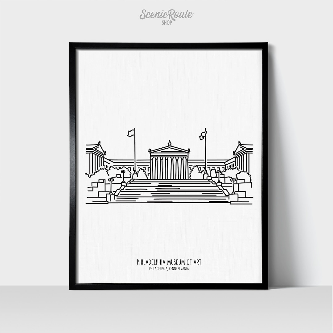 Philadelphia Art Museum Line Art Print - Unframed Physical Print ...
