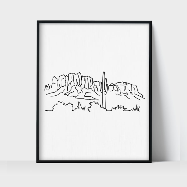 Superstition Mountain Wall Art - Etsy