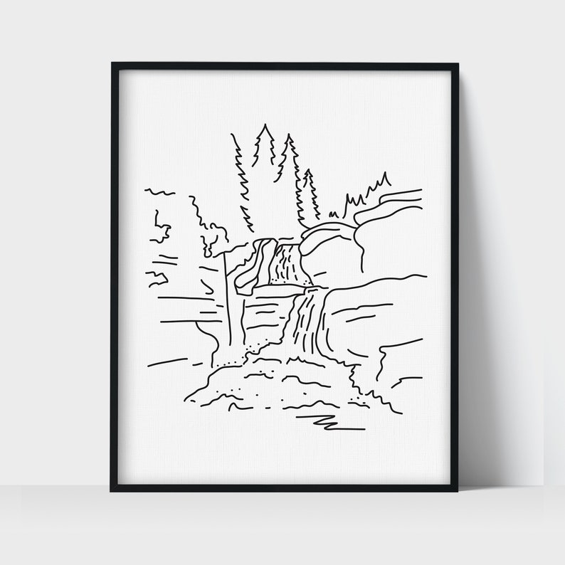 Hot Springs National Park Line Art Drawing Unframed Print - Etsy