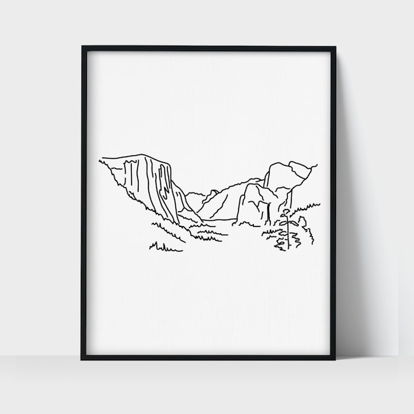 Yosemite Drawing - Etsy