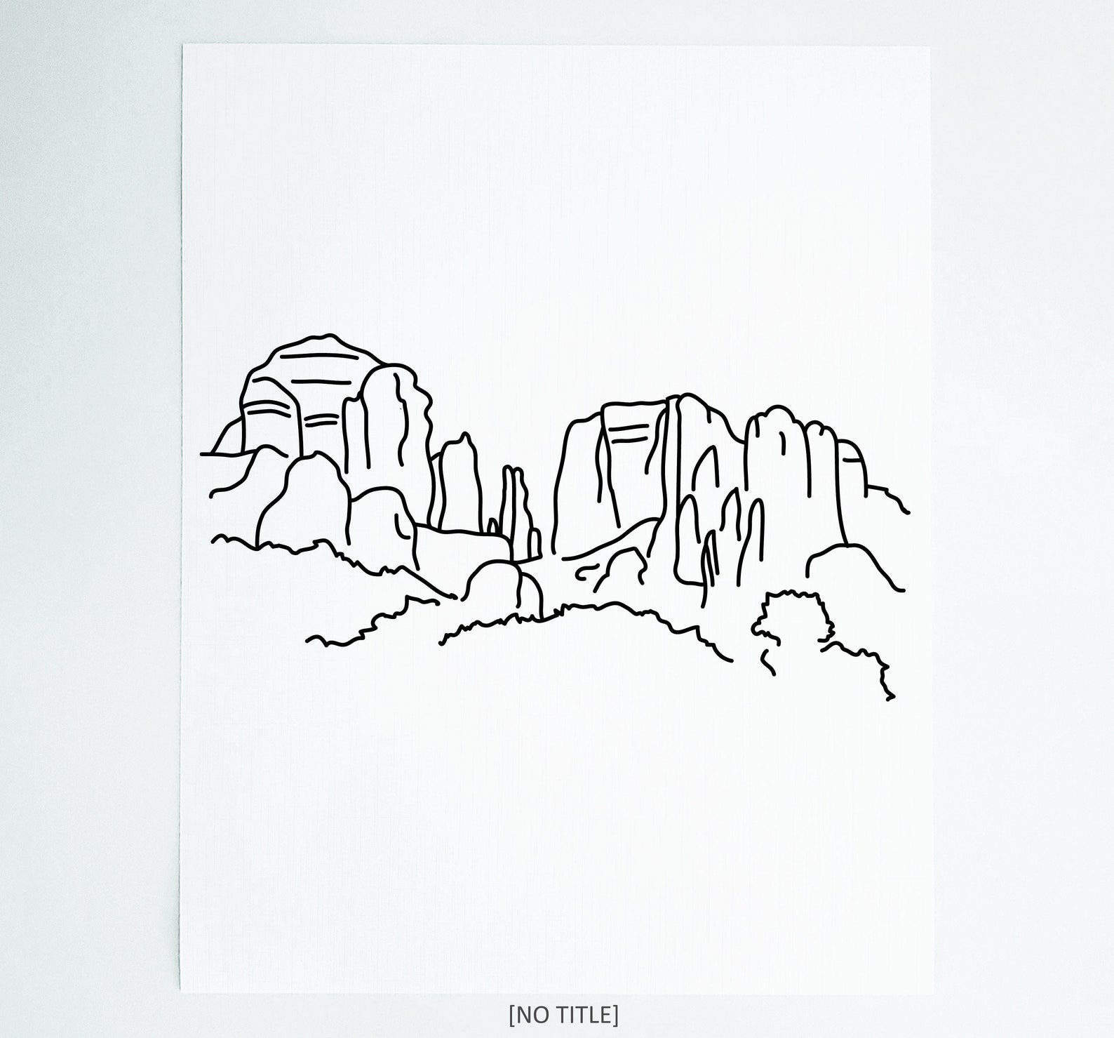 Sedona Arizona Cathedral Rock Red Rocks Line Art Minimalist | Etsy